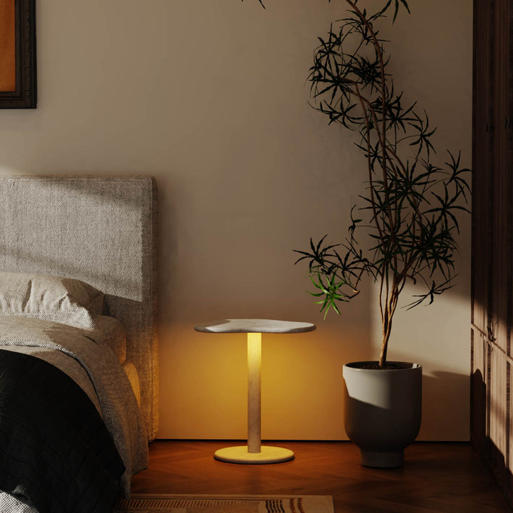 Lumi Candle Holder | Luxury White Onyx Stone | OIXDESIGN