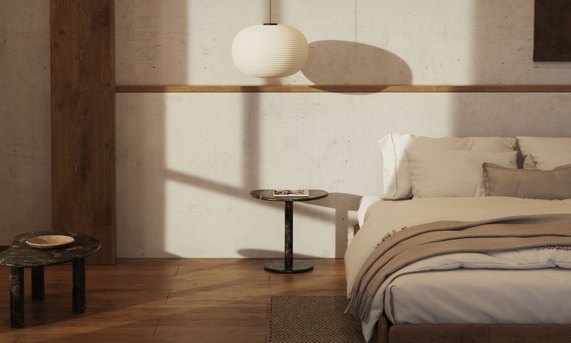 PeaPod Black Sofa Side Marble Accent Table | OIXDESIGN